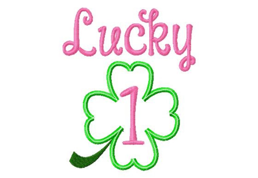 Lucky 1 - GIRL - Applique - Machine Embroidery Design - 6 Sizes - Etsy