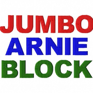JUMBO Arnie Block Machine Embroidery Font - Sizes 5",6",7", and 5x7 ...