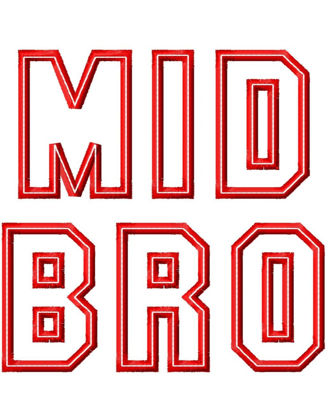 MID BRO - Applique - Machine Embroidery Design - 8 Sizes - Etsy