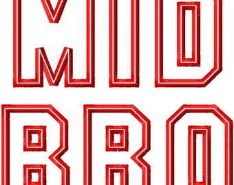 Mid Bro Middle Brother Applique Machine Emboridery Design - Etsy