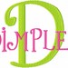 JUMBO Dimples Machine Embroidery Font - Sizes 5",6",7" and 5x7 Hoop ...