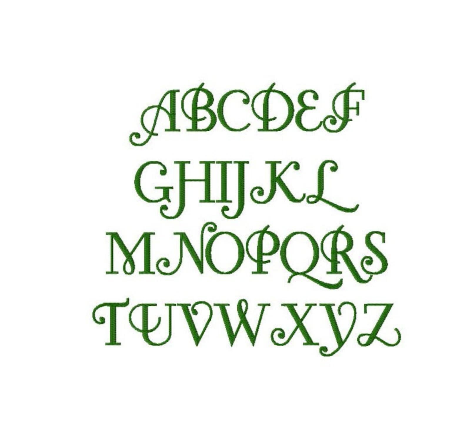 Sandy Fancy Machine Embroidery Font Sizes - Etsy