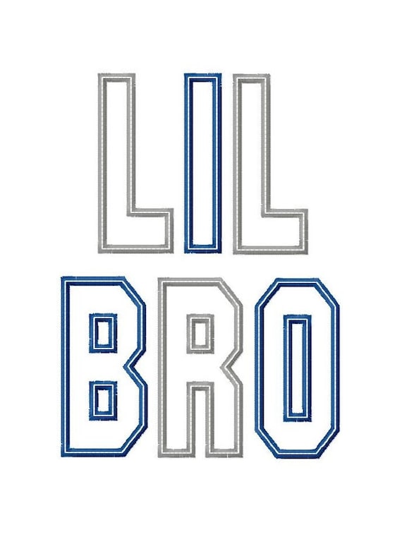 LIL BRO Applique Machine Embroidery Design 9 Sizes | Etsy