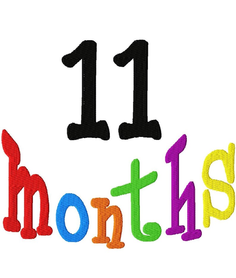 Months 1-12 - Machine Embroidery Design - 4 Sizes - in Every Month ...