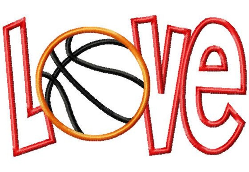 LOVE - Basketball - Applique - Machine Embroidery Design - 8 Sizes - Etsy