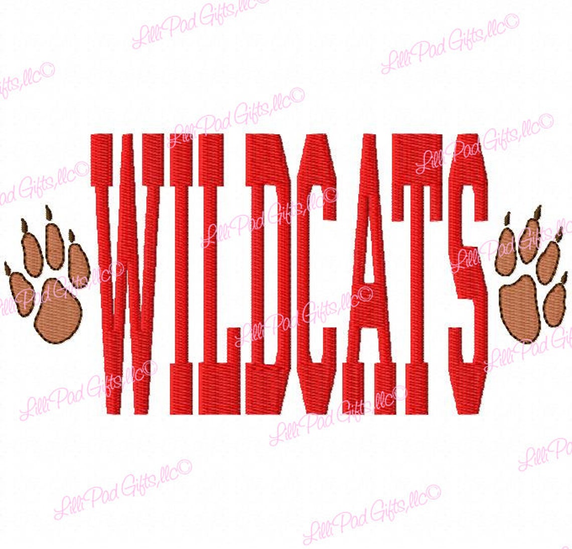 WILDCATS - Paw Prints - Machine Embroidery Design - 9 Sizes, Wildcats ...