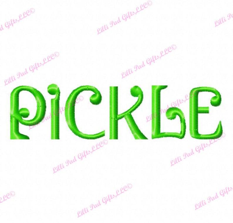 Pickle Machine Embroidery Font - Sizes 2",3",4" BUY 2 Get 1 FREE - Etsy