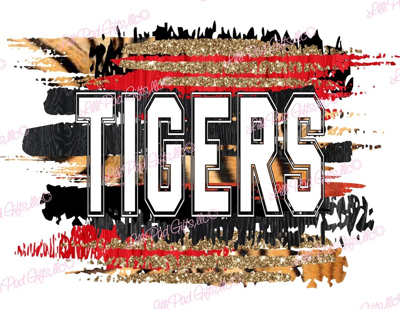 TIGERS-Red and Black Sublimation Design Instant Download | Etsy