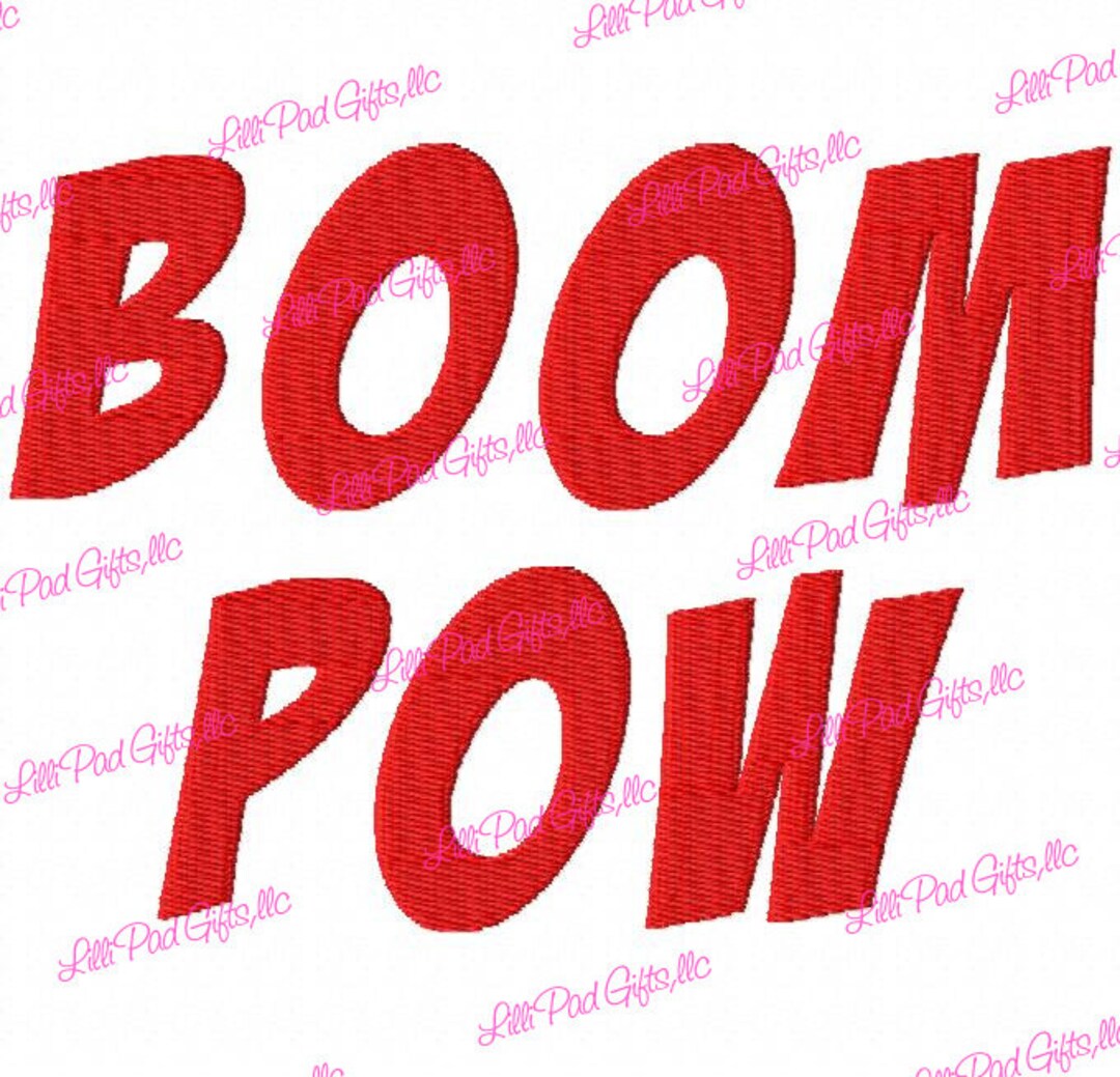 BOOM POW - Bx - Machine Embroidery Font - Sizes 1",2",3",4" BUY 2 Get 1 ...