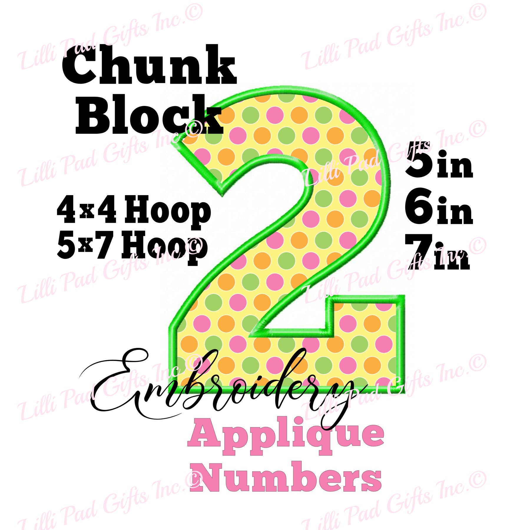 Chunk Block Applique Numbers 4567 - Etsy