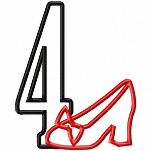 Red Slippers 1-5 NUMBER Set - Applique - Machine Embroidery Design ...