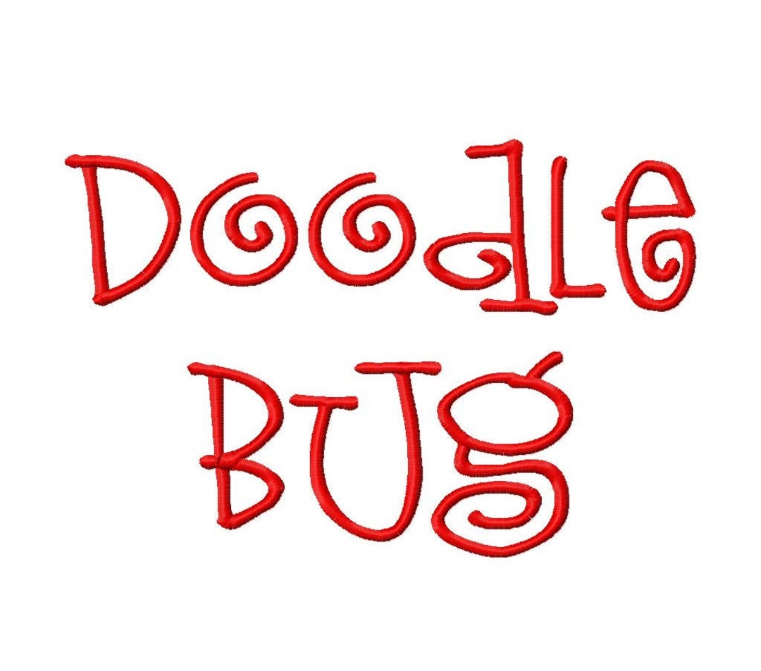 Doodle Bug Machine Embroidery Font - Sizes 1",2",3",4" BUY 2 Get 1 FREE ...