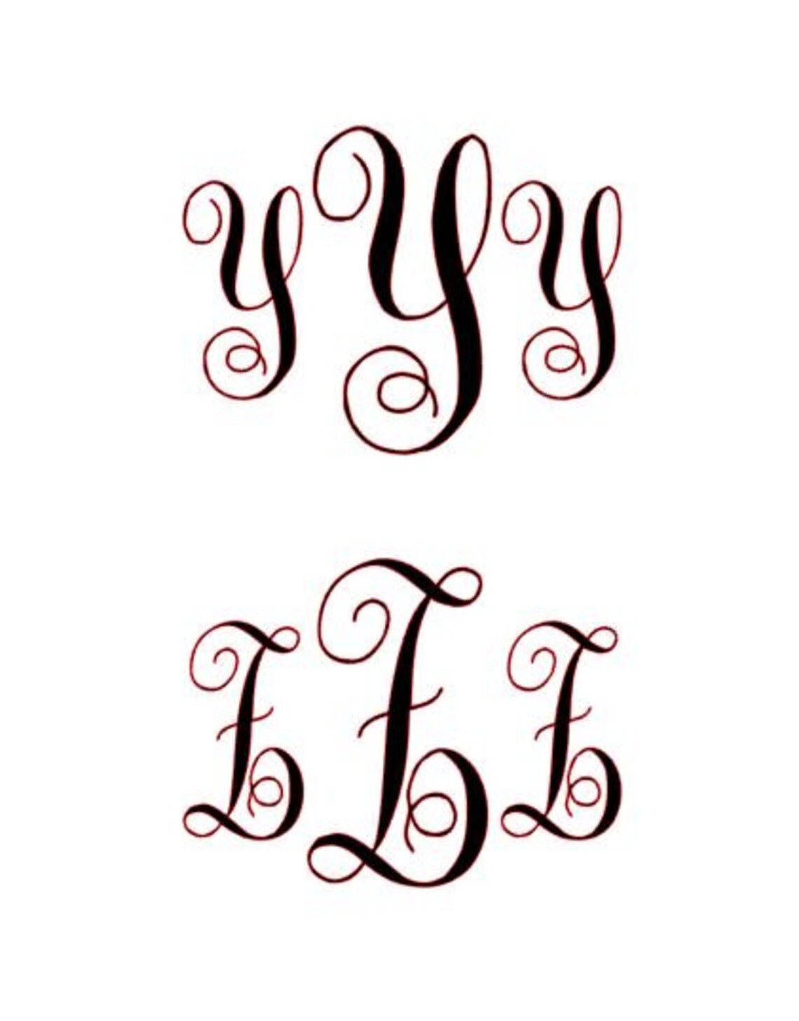 ABC Script Monogram Font Cut File Instant Download SVG | Etsy