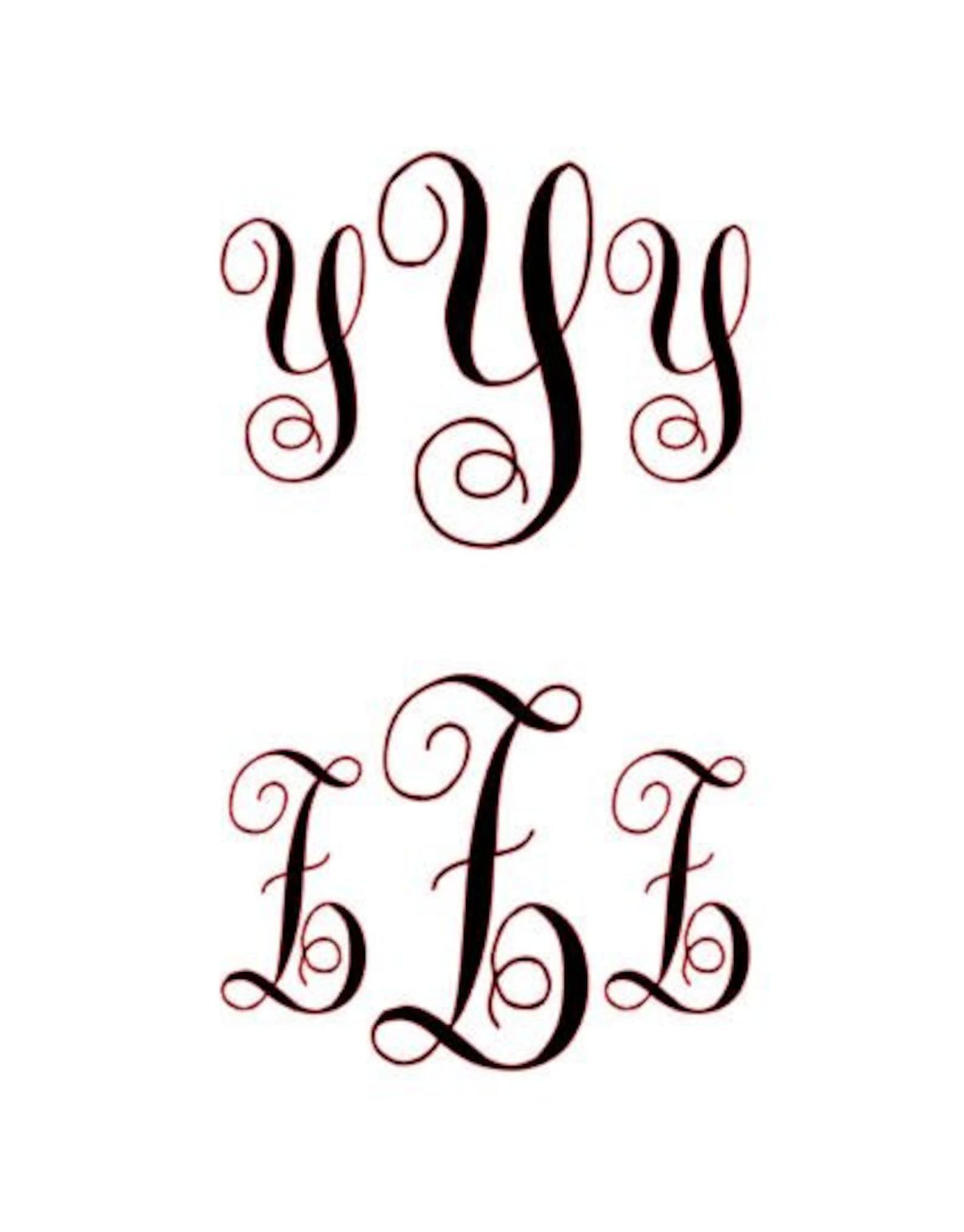 ABC Script Monogram Font Cut File Instant Download SVG | Etsy