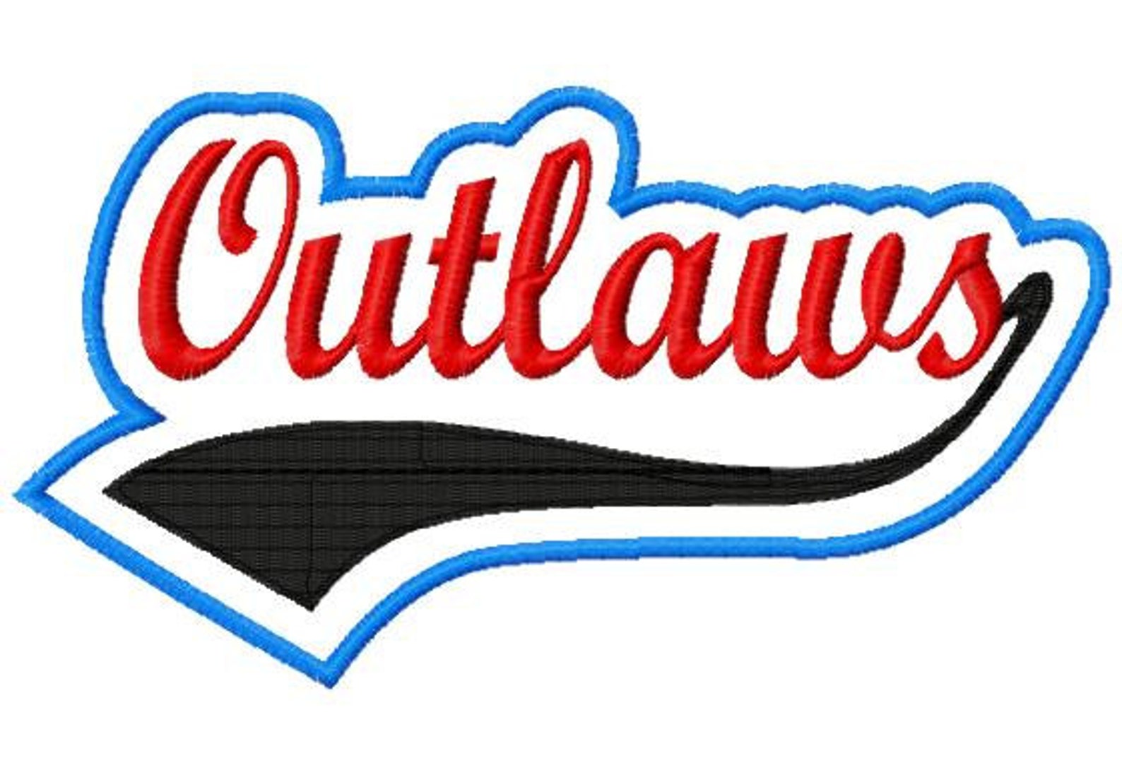 Outlaws With Swoosh Applique Satin Outline Machine - Etsy