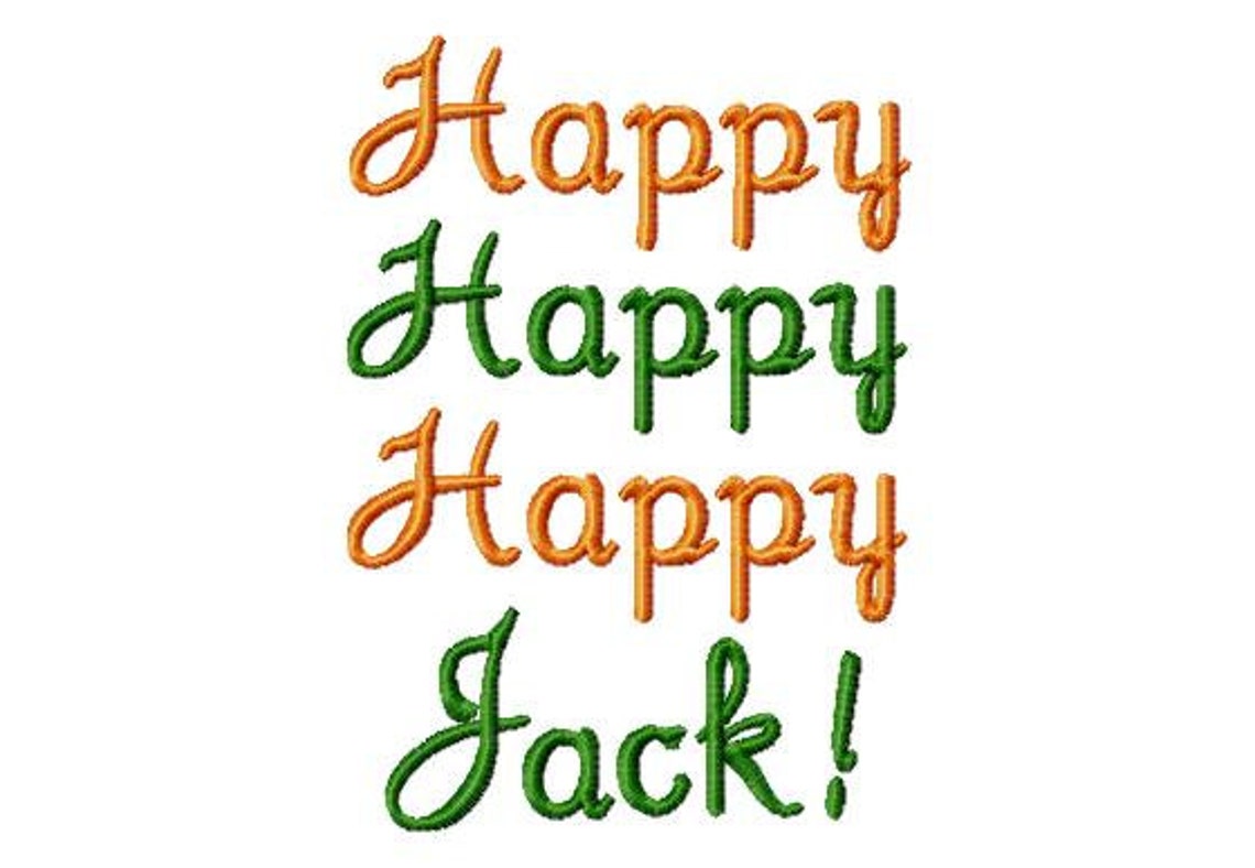 Happy Happy Happy Jack - Machine Embroidery Design - 8 Sizes - Etsy