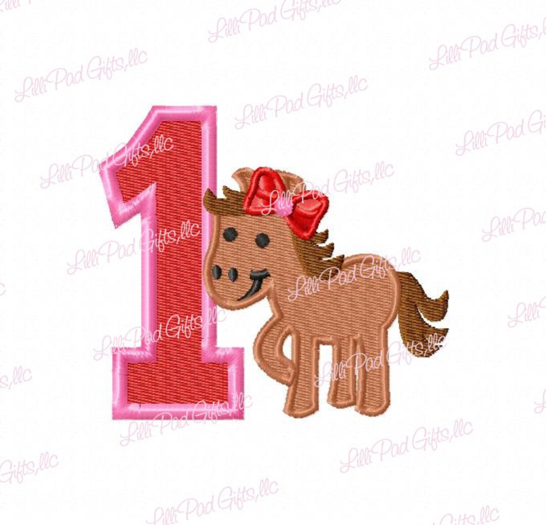 Horse Bonnie Number Set 0-9 - Machine Embroidery Design - Size 4x4 Hoop ...
