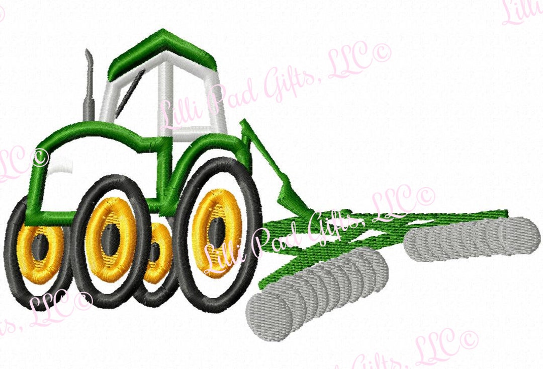 Tractor With Plow - Applique - Machine Embroidery Design - 4 Sizes - Etsy