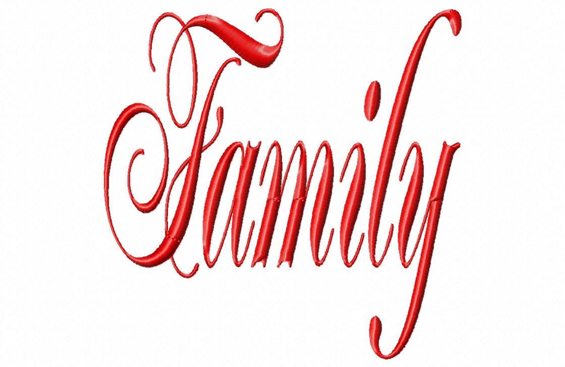 Family Machine Embroidery Design 15 Sizes Family Script - Etsy