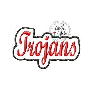 Trojans - Outline Applique - Machine Embroidery Design - 15 Sizes, Trojans Mascot, Embroidery ...