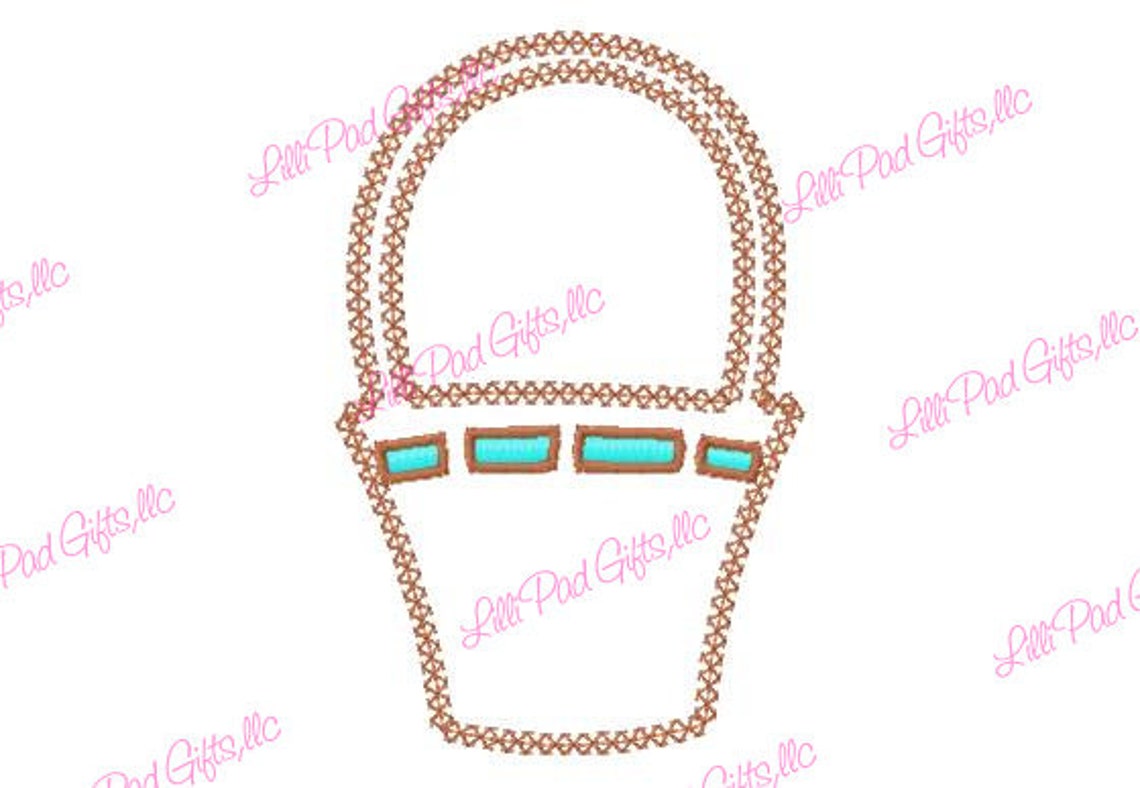 Basket - Applique - Machine Embroidery Design - 2 Styles - 6 Sizes ...