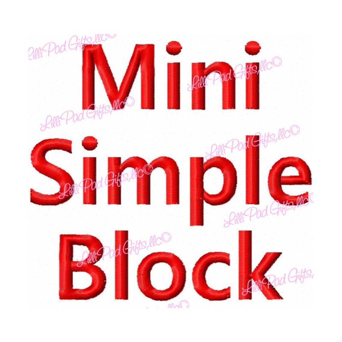 Mini Simple Block - Machine Embroidery Font - Sizes .5in. (half Inch ...