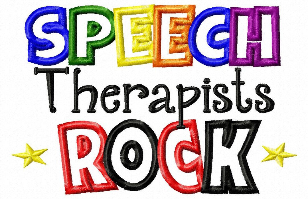 SPEECH Therapists ROCK - Applique - Machine Embroidery Design - 9 Sizes ...