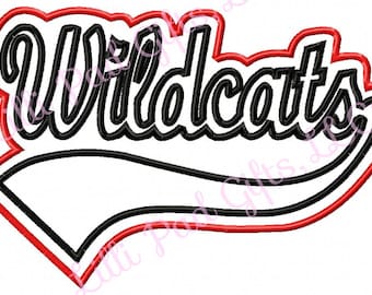Wildcats Script Raggy Applique Machine Embroidery Design 4 - Etsy