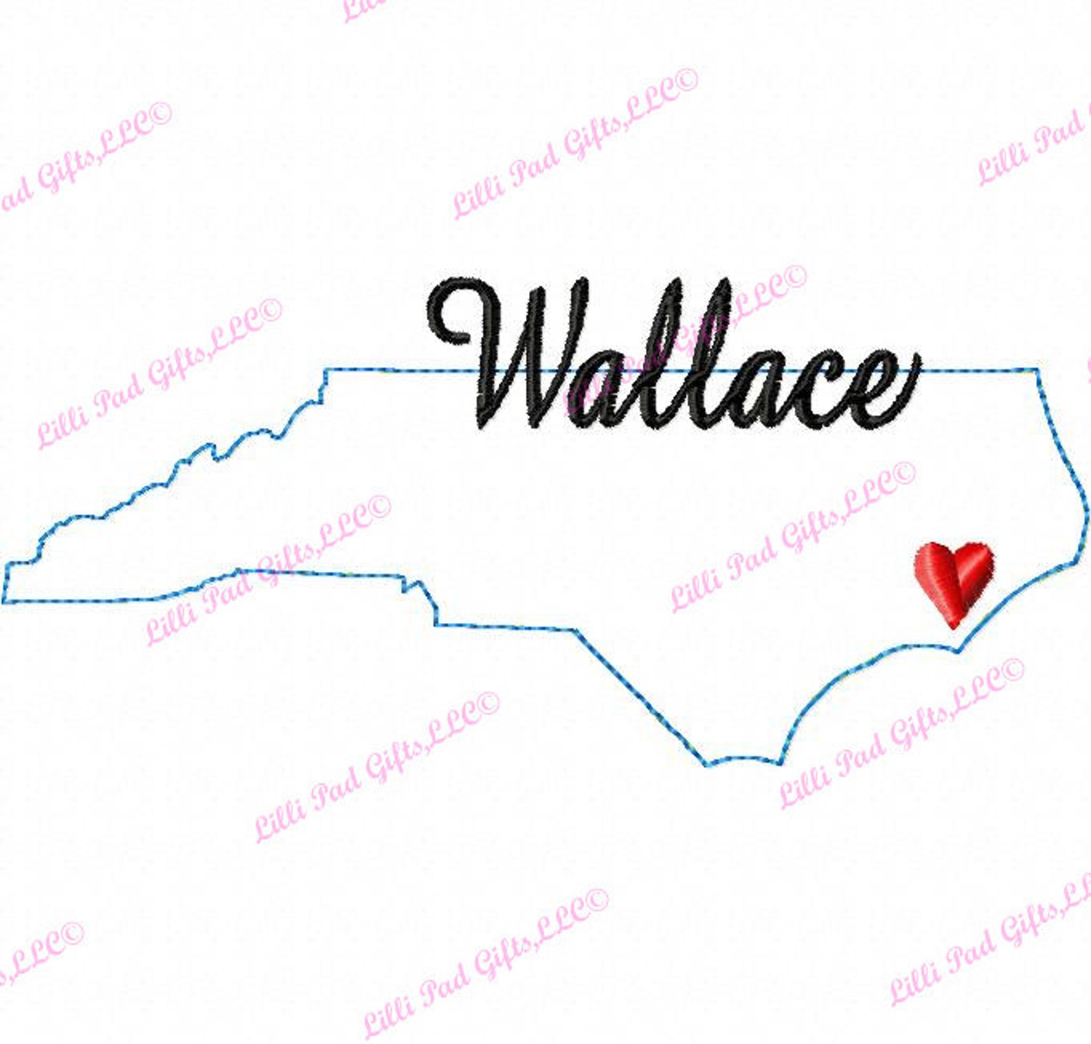 North Carolina - Wallace - 3 Types of Stitches - Machine Embroidery - 5 ...