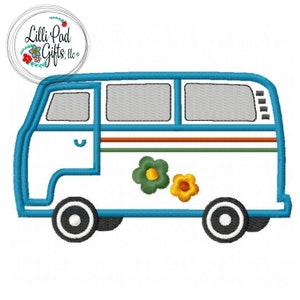 Hip Bus - Applique - Machine Embroidery Design - 4 Sizes, Bus ...