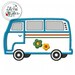 Hip Bus Applique Machine Embroidery Design 4 Sizes, Bus Embroidery ...