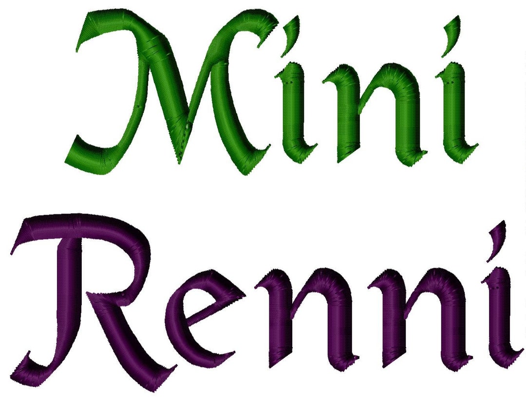 Mini Renni Machine Embroidery Font - Sizes .5in. (half Inch) BUY 2 Get ...