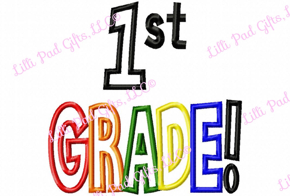 1st GRADE Applique Machine Embroidery Design 12 Sizes | Etsy