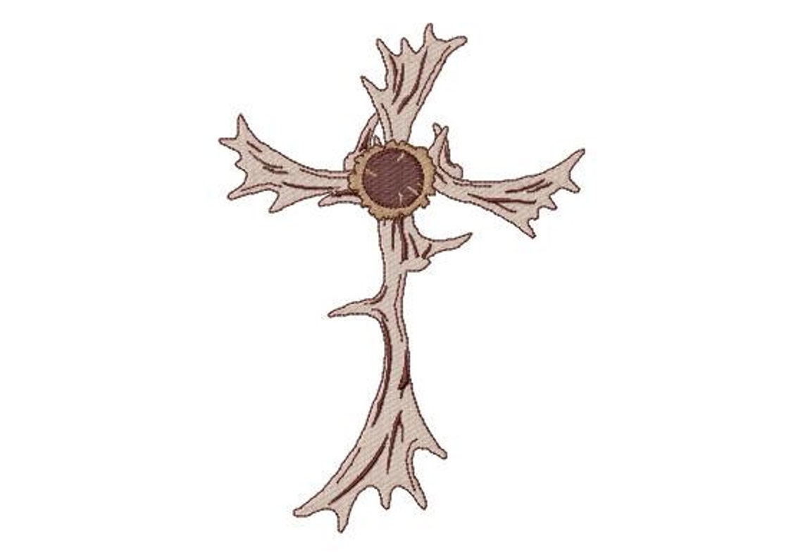 Cross Deer Horns Machine Embroidery 11 Sizes | Etsy