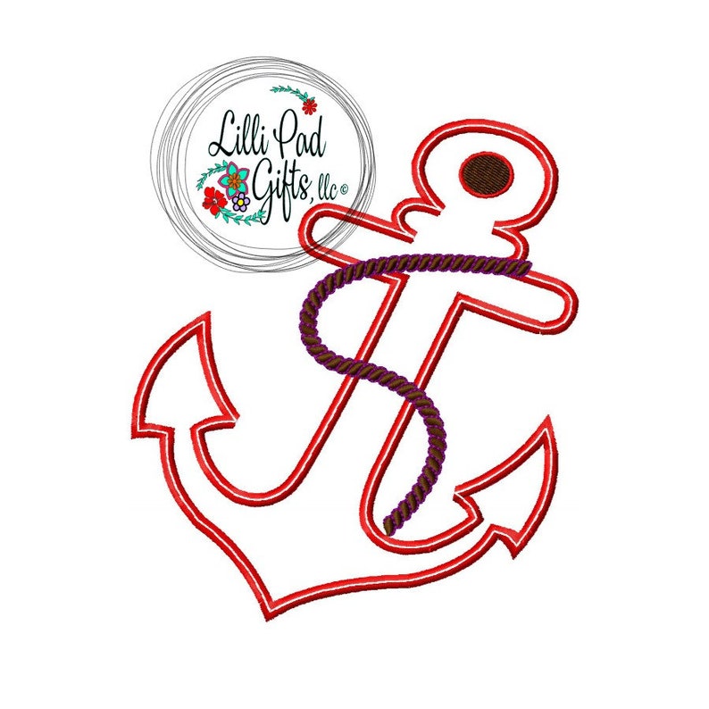 Anchor Applique With or Without Rope Machine Embroidery - Etsy