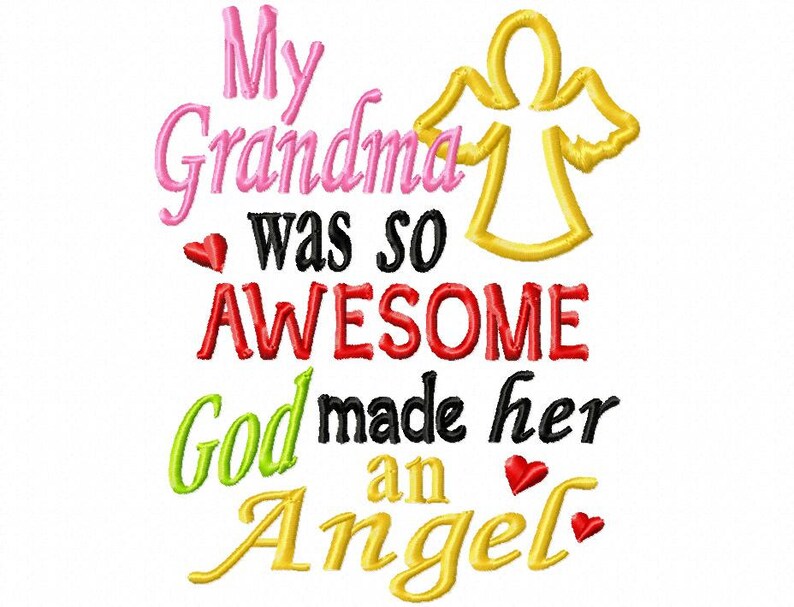 My Grandma Was so Awesome God Made Her an Angel - Angel Applique ...