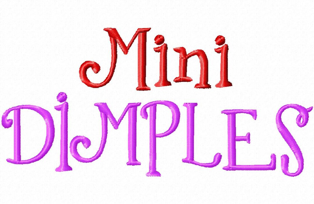 Mini Dimples Machine Embroidery Font - Sizes .5in. (half Inch) BUY 2 ...
