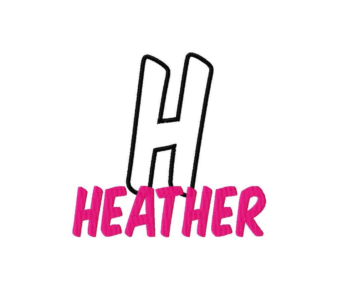 Heather Applique Font Set - Machine Embroidery Design - 4x4 Hoop, 5", 6 ...