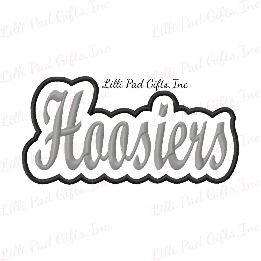 Hoosiers - Outline Applique - Machine Embroidery Design - 12 Sizes ...