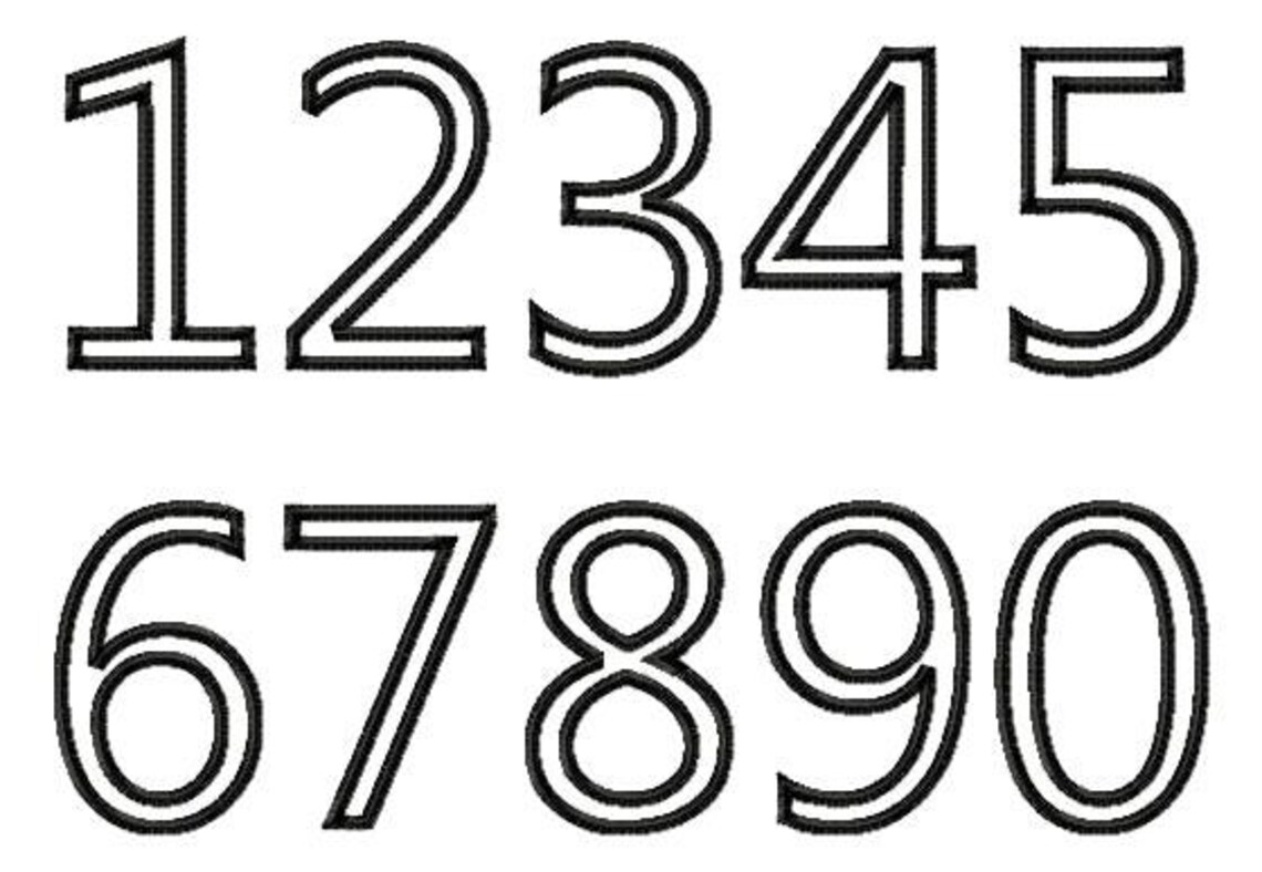 SUPER JUMBO Simple Block APPLIQUE Number Set Sizes 8 | Etsy