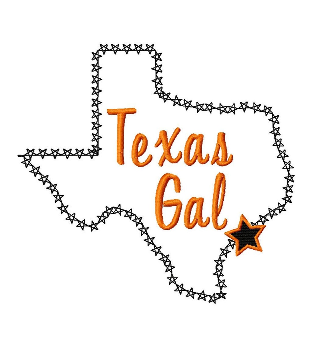 Texas Gal - Texas - Machine Embroidery Design - 7 Sizes - Outline and ...