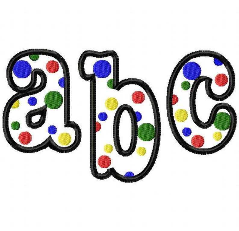Cassidy Applique Font LOWER CASE DOTS Machine Embroidery - Etsy