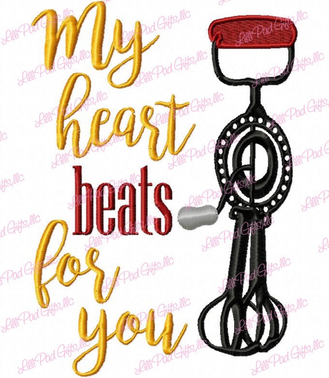 My Heart Beats for You Machine Embroidery Design 5 Sizes | Etsy