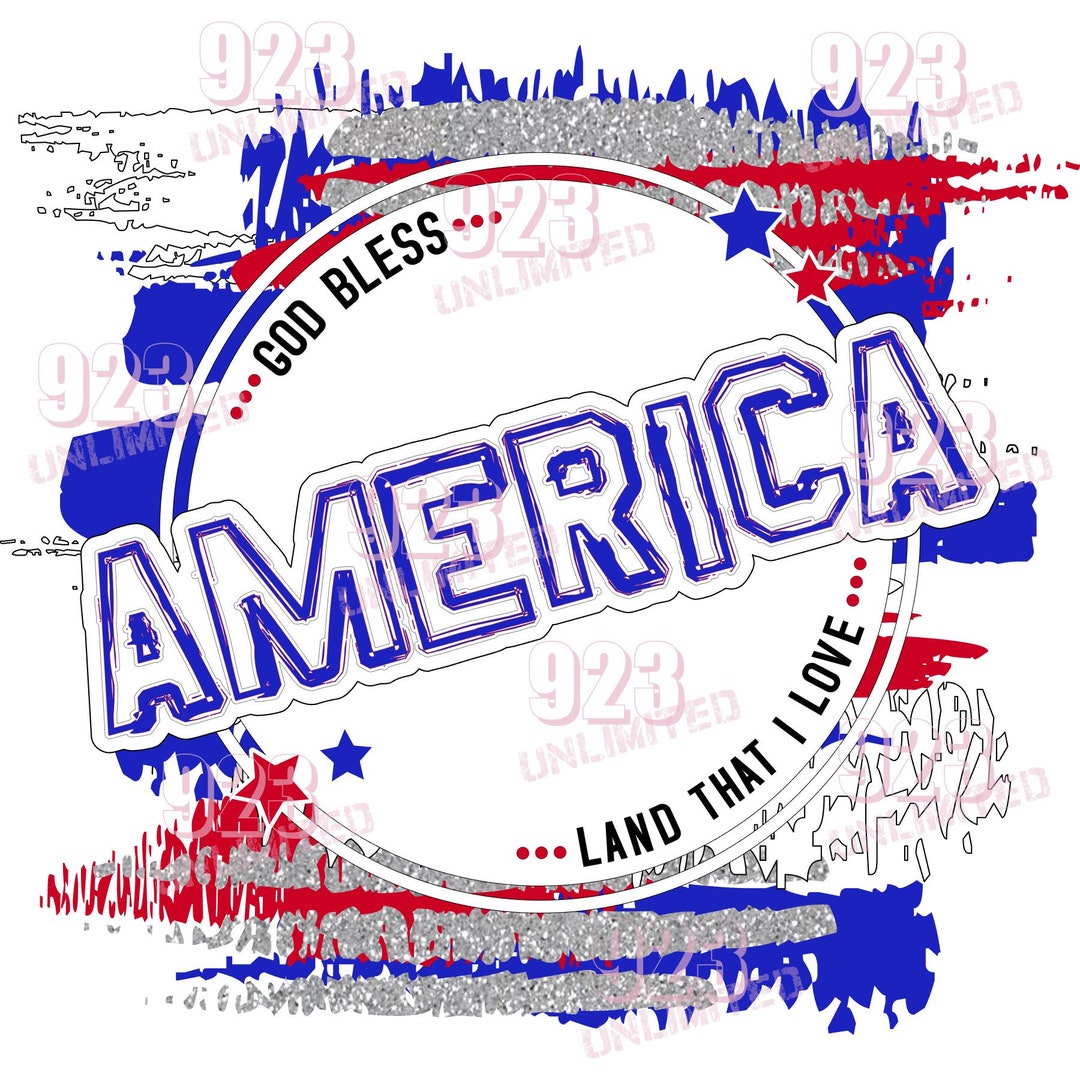 America-circle-god Bless-land That I Love - Sublimation Design ...
