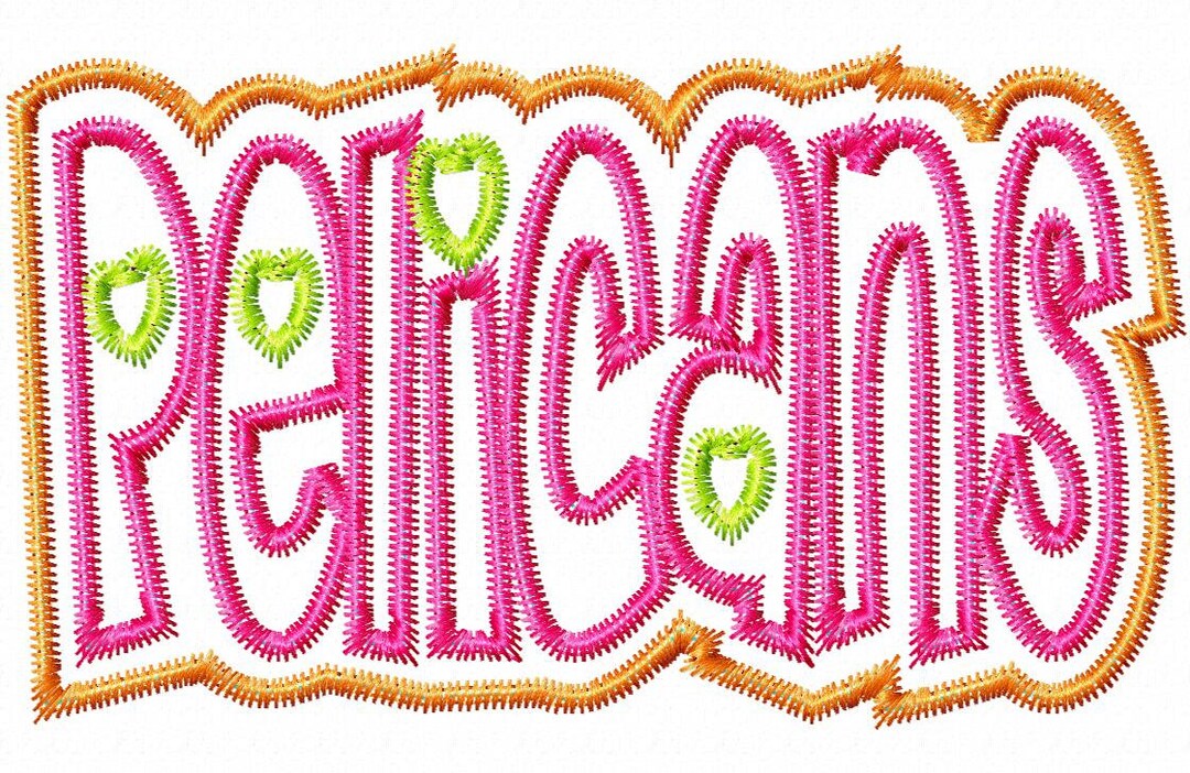 PELICANS - Double Applique - Zig Zag Outline - Machine Embroidery ...