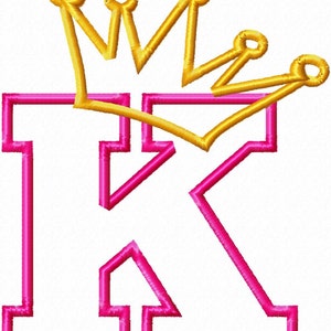 Princess Crown Applique Font Set - Machine Embroidery Design - 5 Sizes ...