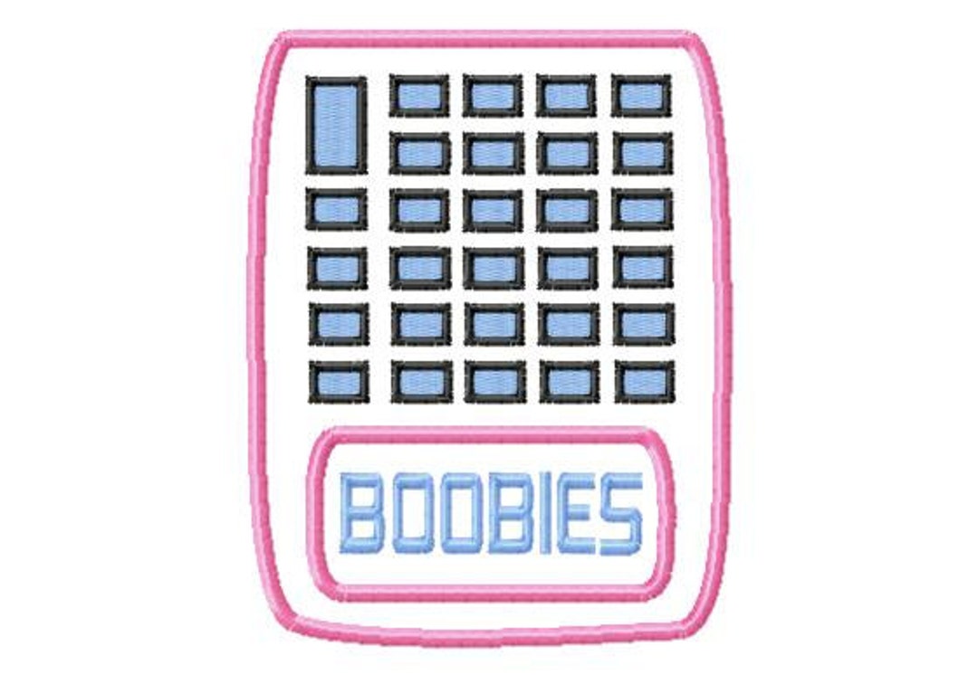 Calculator BOOBIES Applique Machine Embroidery Design 7 Sizes - Etsy