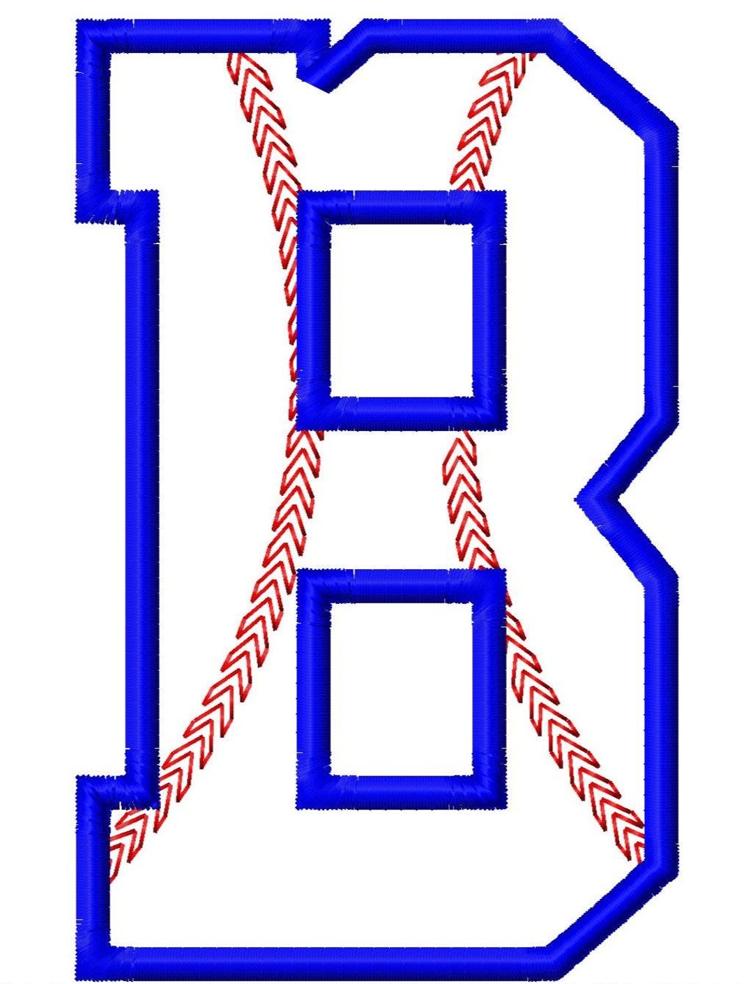 Baseball Stitch Applique Font Set - Machine Embroidery Design - 5", 6 ...