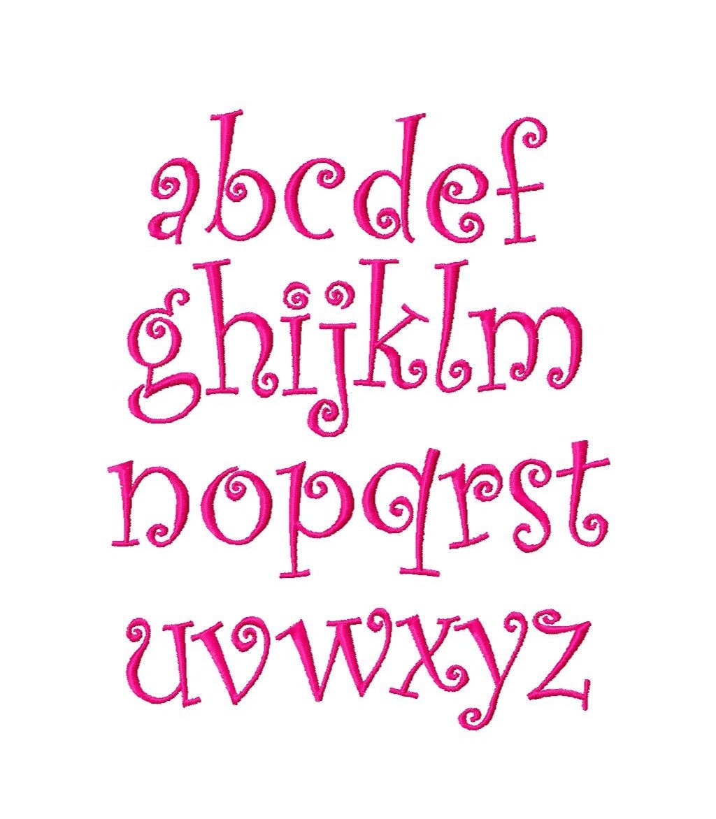 Curlz Machine Embroidery Font - Sizes 1",2",3",4" BUY 2 Get 1 FREE ...