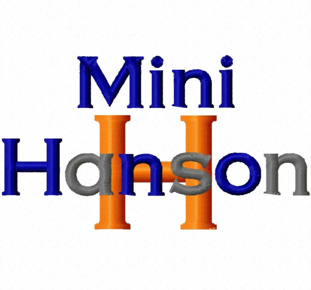 Mini Hanson Machine Embroidery Font - Sizes .5in. (half Inch) BUY 2 Get ...